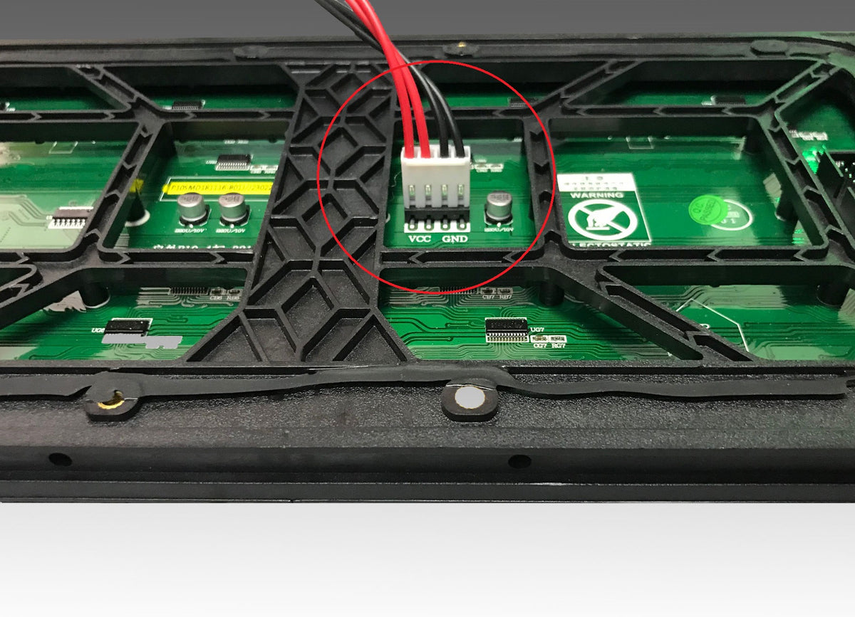 Conector de Corriente para módulo Led RGB P10 – Tronics Led®